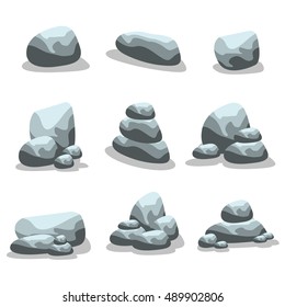 Cartoon Rock Set Collection Vector Illustration Stock Vector (Royalty ...