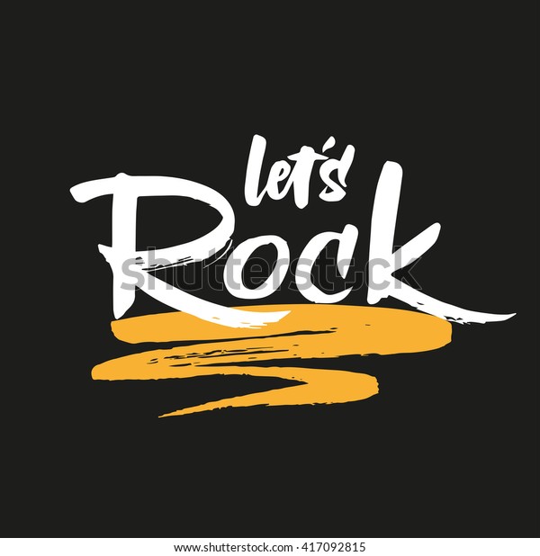 Rock Unique Hand Writing Modern Lettering Stock Vector (Royalty Free ...