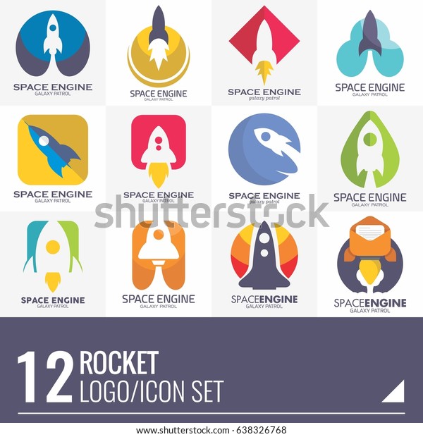 Rocket Company Logo Vector Set: vector de stock (libre de regalías ...