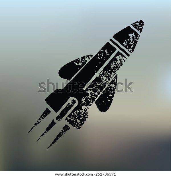 Rocket Design On Blur Backgroundgrunge Vector Stock Vector (Royalty ...