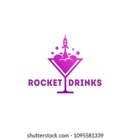 Rocket Drinks Logo Design Template Vector Stock Vector (Royalty Free ...