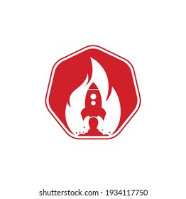 Rocket Fire Logo Design Fire Rocket Stock Vector (Royalty Free) 1934399087