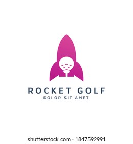 Rocket Golf Negative Space Logo Design Stock Vector (Royalty Free ...