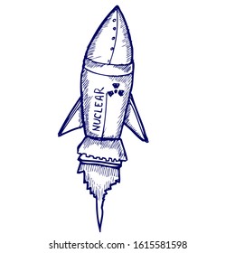Rocket Hand Drawn Vector Illustration Stock Vector (Royalty Free ...