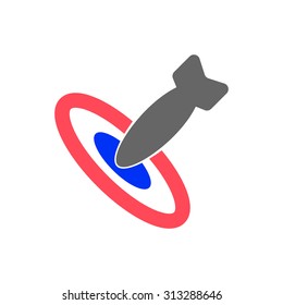 Rocket Hitting Target Symbol Icon Vector Stock Vector (Royalty Free ...
