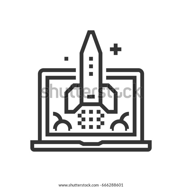 Rocket Icon Part Square Icons Social Stock Vector (Royalty Free ...