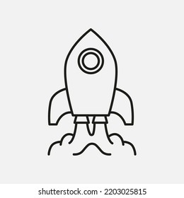 Rocket Icon Vector Simple Outline Rocket Stock Vector (Royalty Free ...