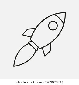 Rocket Icon Vector Simple Outline Rocket Stock Vector (Royalty Free ...