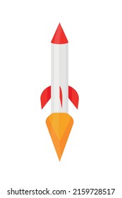 Rocket Launched Into Sky Red Tip Stock Vector (Royalty Free) 2159728517 ...