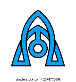 Rocket Male Logo Vector Concept Stock Vector (Royalty Free) 2094778609 ...