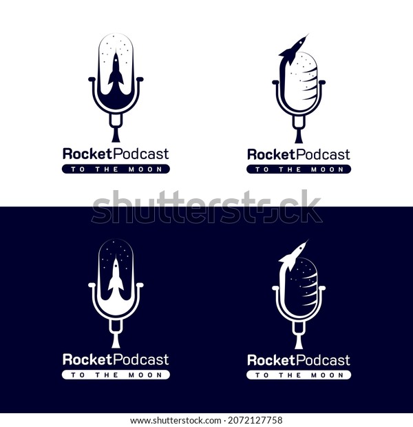 Rocket Podcast Logo Planet Podcast Microphone Stock Vector (Royalty ...