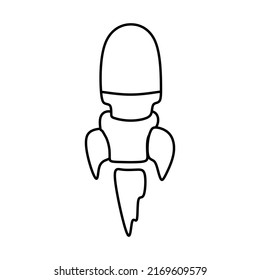 Rocket Ship Doodle Icon Hand Drawn Stock Vector (Royalty Free ...
