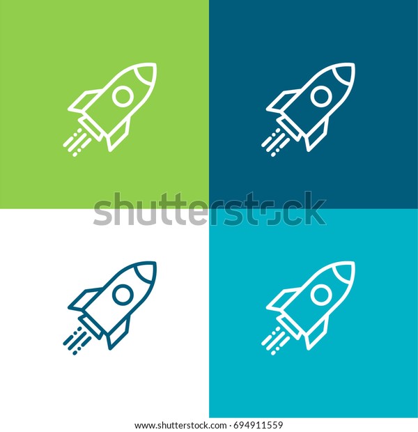 Rocket Ship Green Blue Material Color Stock Vector (Royalty Free ...