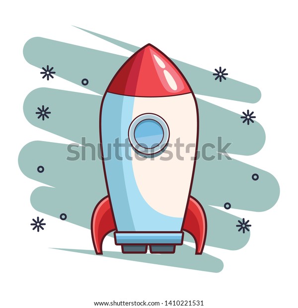 Rocket Skyrocket Cartoon Over Blue Splash 스톡 벡터(로열티 프리) 1410221531 ...