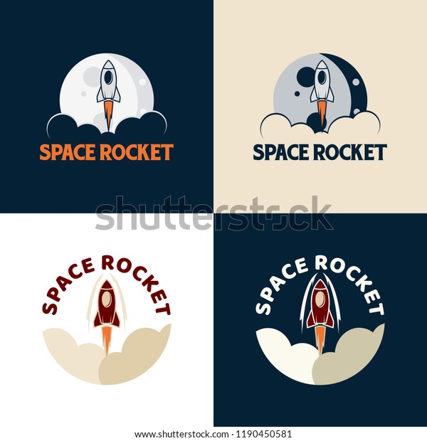 Rocket Space Mission Badges Logo Emblems Stock Vector (Royalty Free ...