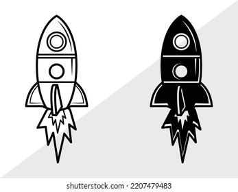 Rocket Svg Printable Vector Illustration Stock Vector (Royalty Free ...