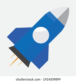 Rocket Vector Icon Blue Grey White Stock Vector (Royalty Free ...
