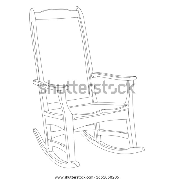 Rocking Chair Outline Vector Drawing Chair Stock Vector (Royalty Free ...