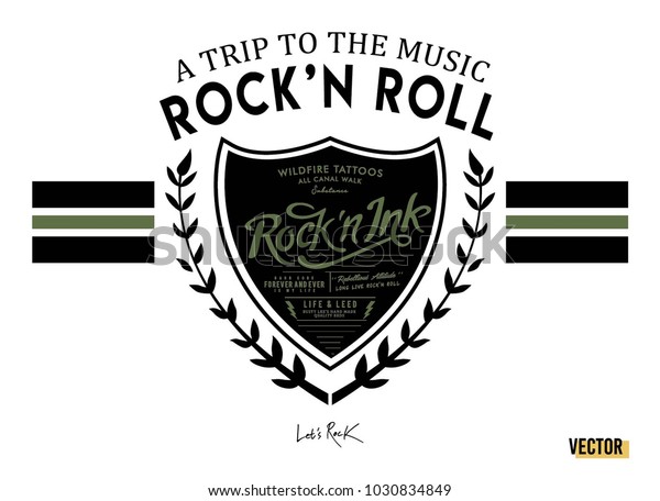 Rockn Roll Slogan Typography Design T Stock Vector (Royalty Free ...