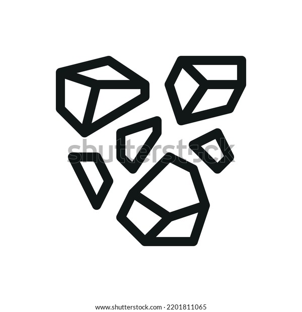 Rocks Isolated Icons Construction Stones Vector Stock Vector (Royalty ...
