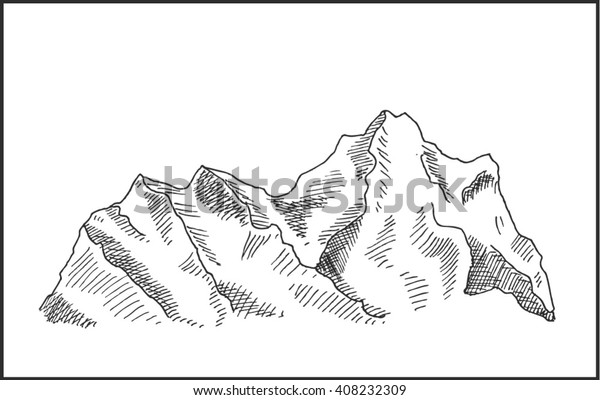 Rocks Mountains Hand Drawn Vector Sketch Stock Vector (Royalty Free ...