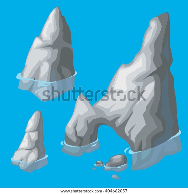 Rocks Sea Vector Illustration Stock Vector (Royalty Free) 404662057