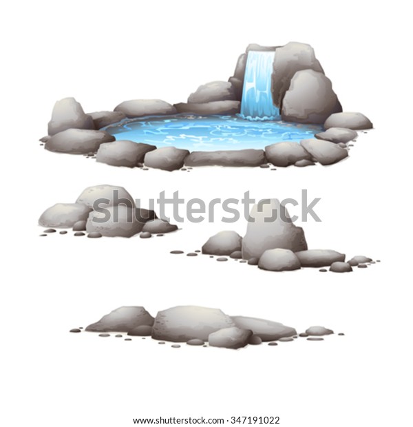 Rocks Stonesnature Elements Water Stock Vector (Royalty Free) 347191022