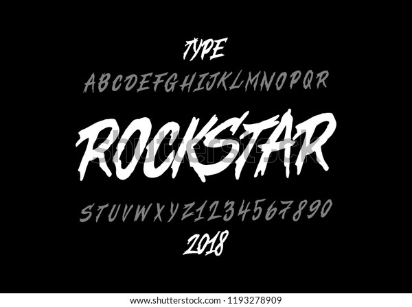 Rockstar Font Brush Type Face Vector Stock Vector (Royalty Free ...