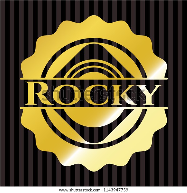 Rocky Golden Emblem Stock Vector (Royalty Free) 1143947759 | Shutterstock
