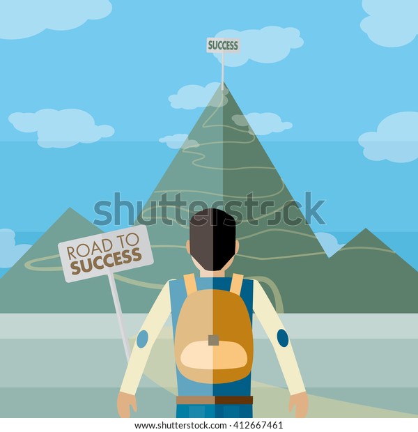 Rocky Road Success Vector Illustration Stock Vector (Royalty Free ...