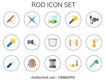Rod Icon Set 15 Flat Rod Stock Vector (Royalty Free) 1388820995 ...