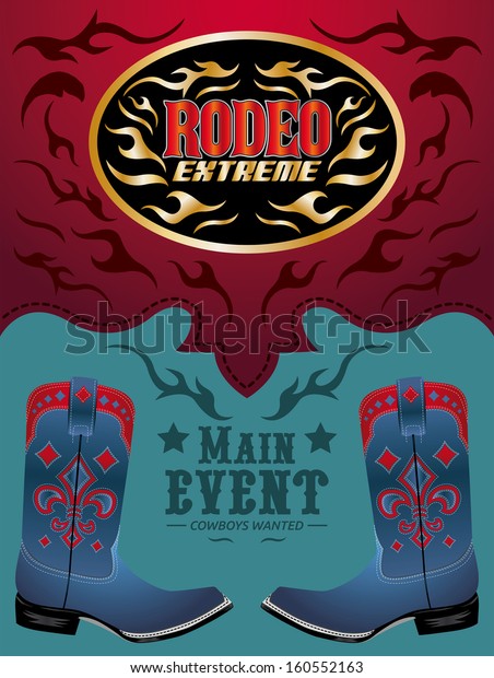 Rodeo Cowboy Event Poster Vector Invitation Stock Vector (Royalty Free ...