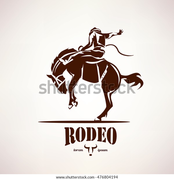 Vector de stock (libre de regalías) sobre Rodeo Horse Symbol Stylized ...