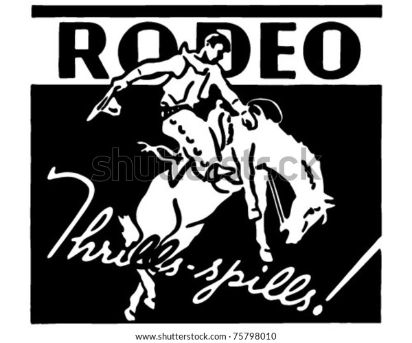 Rodeo Retro Ad Art Banner Stock Vector (Royalty Free) 75798010
