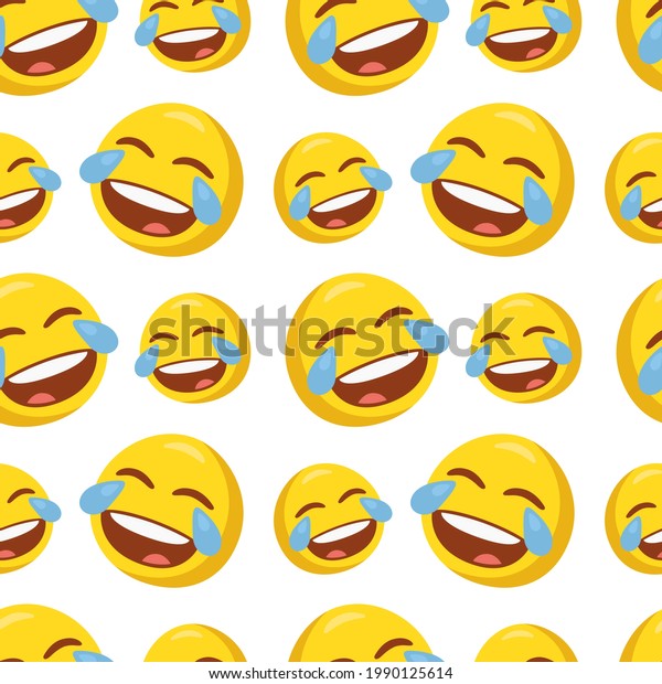 Patrón Emoji del icono ROFL. Rolling on the Floor Laughing Seamless ...