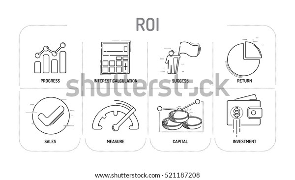 Roi Line Icons Concept Stock Vector (Royalty Free) 521187208 | Shutterstock