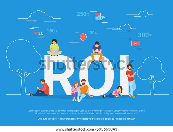 Roi Vector Illustration Young People Using: เวกเตอร์สต็อก (ปลอดค่า ...