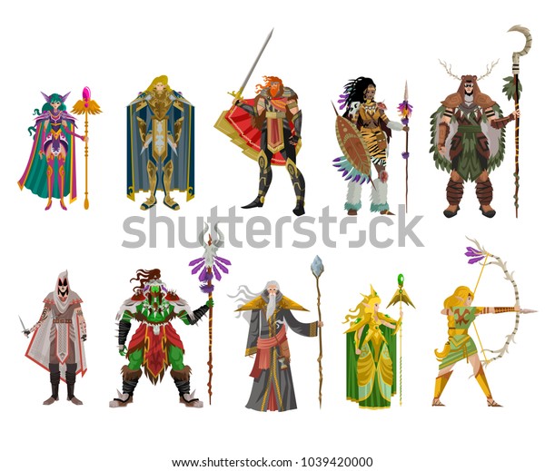 Role Videogame Classes Warrior Stock Vector (Royalty Free) 1039420000