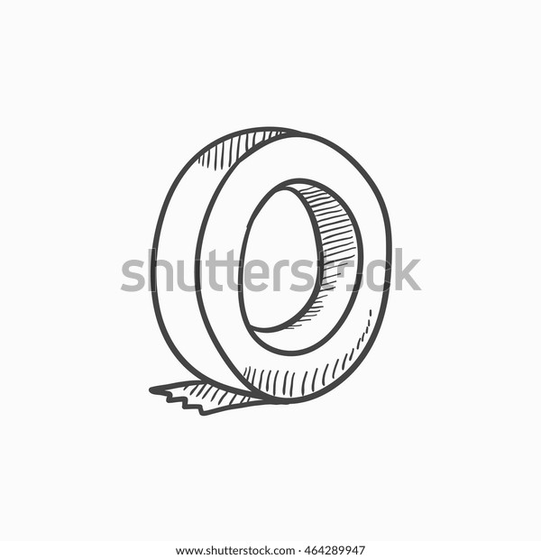 Roll Adhesive Tape Vector Sketch Icon Stock Vector (Royalty Free ...
