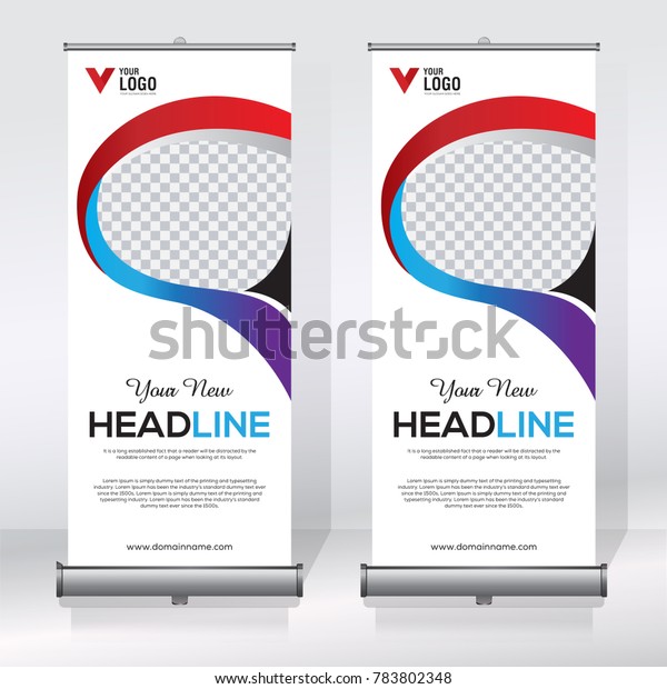 Roll Banner Design Template Abstract Background Stock Vector (Royalty ...