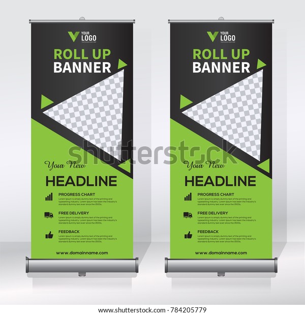 Roll Banner Design Template Abstract Background Stock Vector (Royalty ...