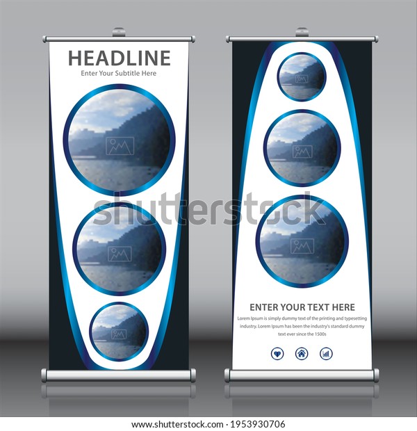 Roll Banner Design Template Vectors Three Stock Vector (Royalty Free ...
