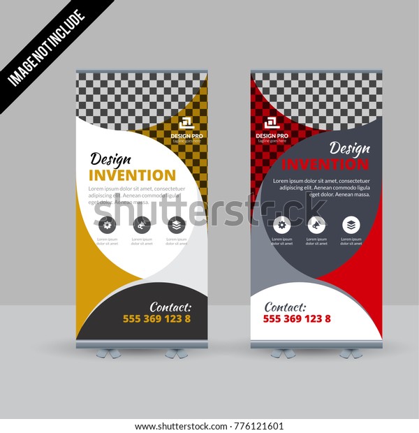Roll Banner Stand Design Abstract Geometric Stock Vector (Royalty Free ...