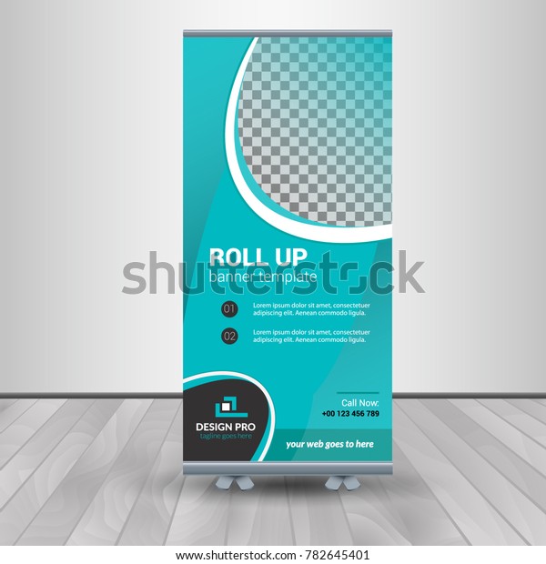 Roll Banner Stand Design Abstract Geometric Stock Vector (Royalty Free ...