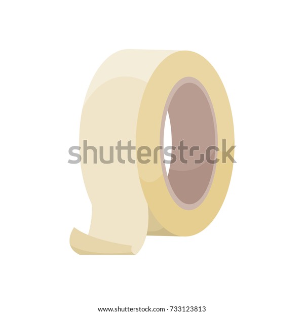 Roll of masking tape on white background, cartoon illustration of ...