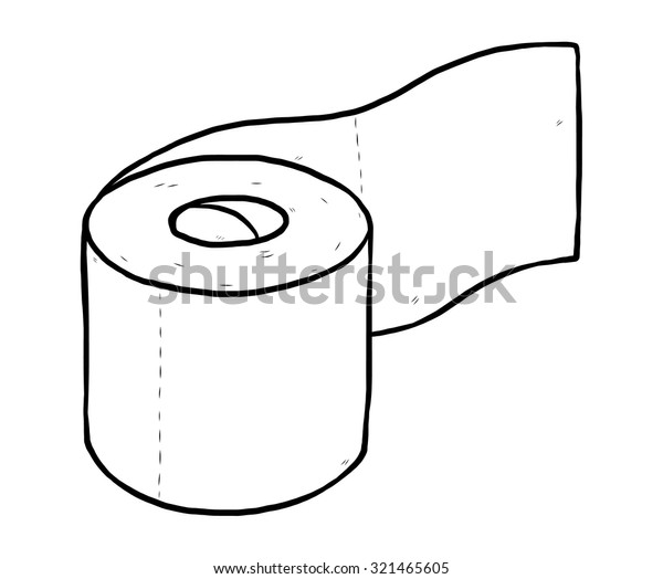 roll of tissue paper / cartoon vector and illustration, black and white ...