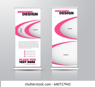 Pink Roll Banner Template Stand Display Stock Vector (Royalty Free ...
