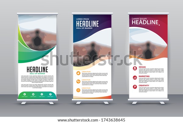 Roll Wave Design Banner Template Promotion Stock Vector (Royalty Free ...