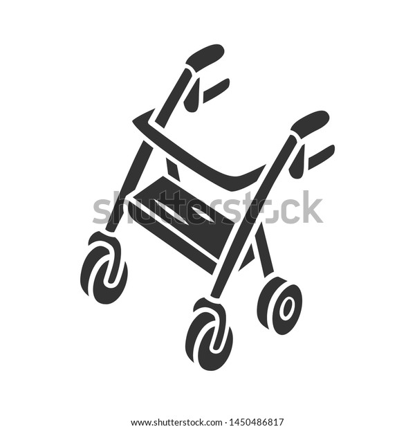 Rollator Walker Glyph Icon Mobility Aid Stock Vector (Royalty Free ...