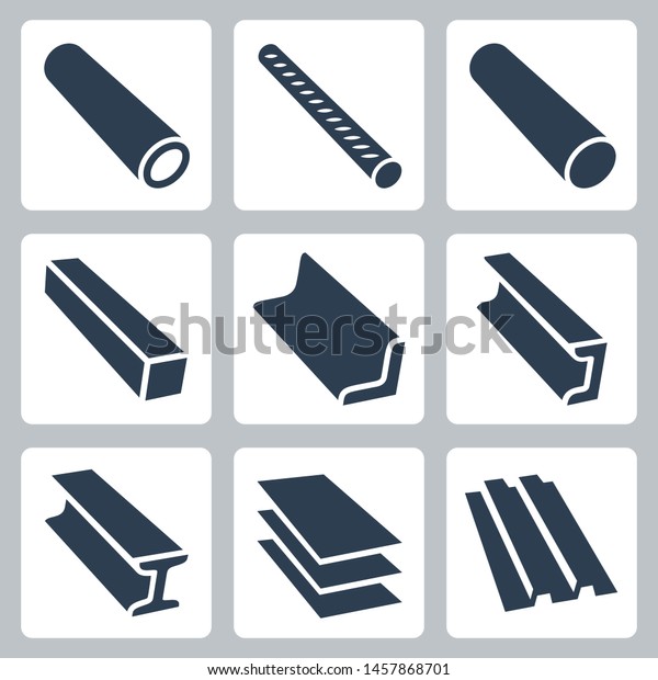 Rolled Metal Products Vector Icon Set Stock Vector (Royalty Free ...
